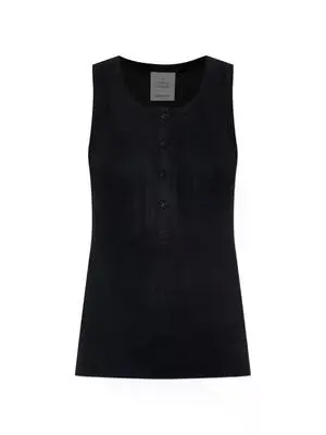 Munthe Boma Ribbed Henley Top - Black