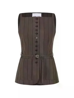 Samsøe Samsøe Sahelly Pinstripe Belted Top - Brown