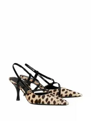 Tory Burch Double T Cheetah-print Pumps - Neutrals