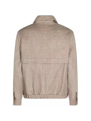 Altea Arden Herringbone-pattern Zip-up Jacket - Neutrals