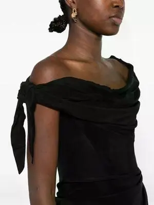 Cult Gaia Off-shoulder Draped Dress - Black