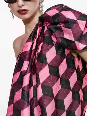 Essentiel Antwerp Karpenter Geometric-print One-shoulder Mini Dress