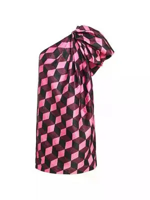 Essentiel Antwerp Karpenter Geometric-print One-shoulder Mini Dress
