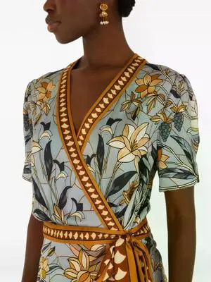 Farm Rio Stained Glass Beauty Wrap Mini Dress