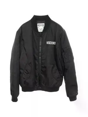 Moschino 2010s Teddy Bear Embroidered Bomber Jacket