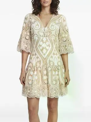 Sandro Drew Guipure Lace Mini Dress