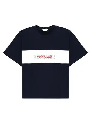 Versace T-shirt Con Logo - Blue