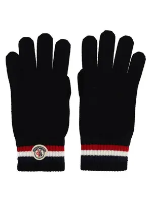 Moncler Guanti In Lana Con Logo