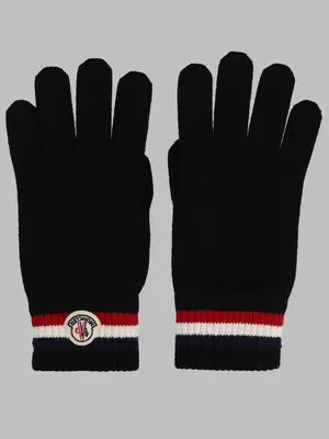 Moncler Guanti In Lana Con Logo