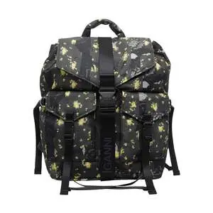GANNI Re-tech Printed Backpack - Gray