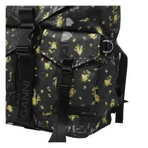 GANNI Re-tech Printed Backpack - Gray