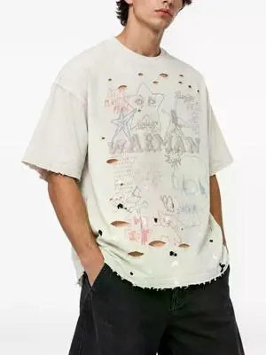 WARMAN Distressed Graphic-print T-shirt
