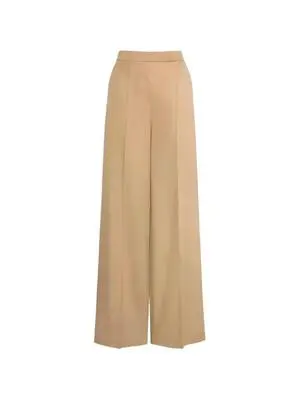 Max Mara Wide Sable-look Camel Trousers Camel - Neutrals