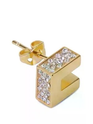 Elisabetta Franchi And Crystal Logo Earrings