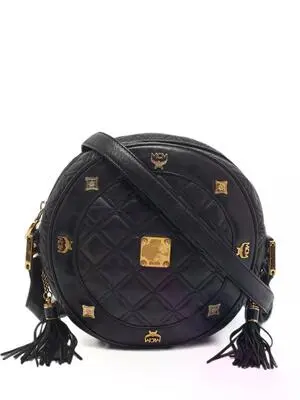 Mcm Quilted Stud-embellished Cross Body Bag