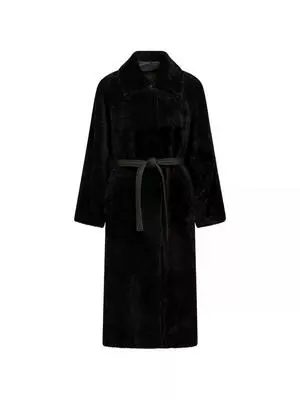 BLANCHA Belted Shearling Coat