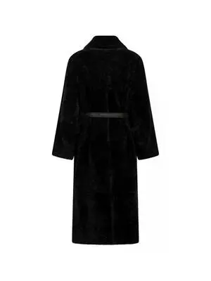 BLANCHA Belted Shearling Coat