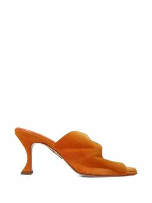 AQUAZZURA Cutout Suede Mules - Orange