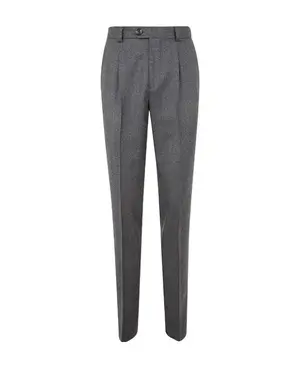 Brunello Cucinelli Pleat Detail Tailored Trousers - Gray