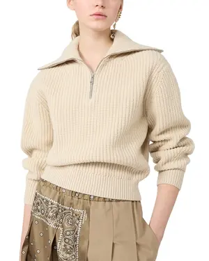 Max Mara Wkdlaser Wool Quarter Zip Sweater