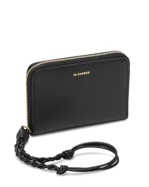 JIL SANDER Tangle Leather Wristlet Wallet