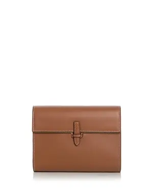 HUNTING SEASON Small Soft Leather Clutch - Cognac