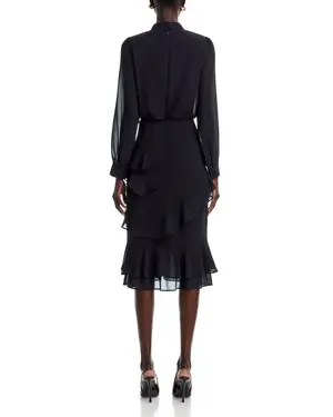 AREA STARS Evelyn Mock Neck Midi Dress