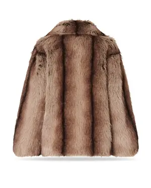 Pinko Caladenia Faux Fur Caban Coat