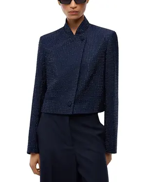 Pinko Morasca Mandarin Collar Studded Jacket