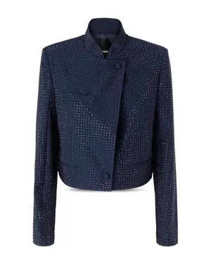 Pinko Morasca Mandarin Collar Studded Jacket
