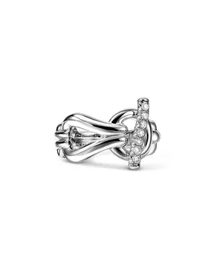 John Hardy Sterling Surf Diamond Sculptural Ring, 0.17 Tcw