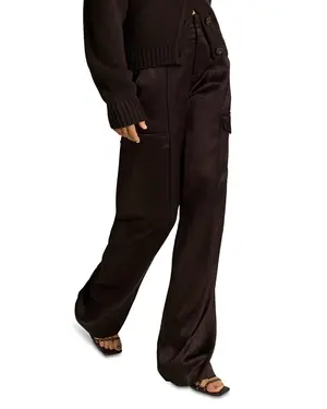 Vince Satin High Waisted Utility Pants