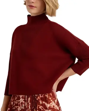 MARIE OLIVER Claudie Mock Neck Loose Fit Sweater