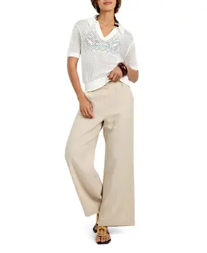 Trina Turk Short Sleeve Jadelyn Mesh Polo - Whitewash