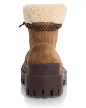 Balenciaga Suede & Shearling Winter Boots