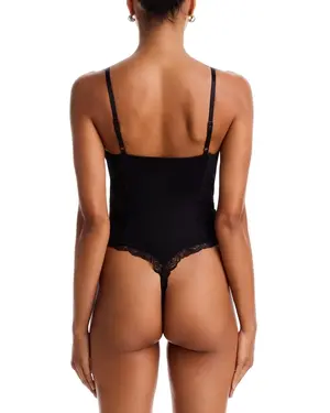 Free People Hard Launch Lace Corset Bodysuit - Black