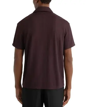 REISS Ando Jacquard Knit Camp Shirt