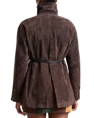 Avec Les Filles Belted Suede Field Jacket