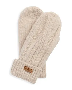 Barbour Elsdon Cable Knit Mittens Eggshell