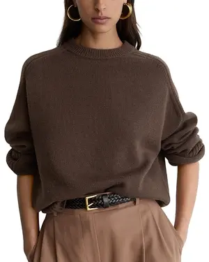 REISS Riley Wool & Cashmere Sweater - Mocha Brown