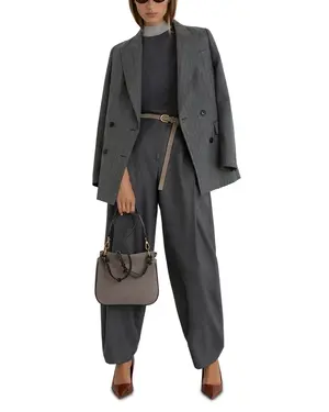 REISS Petites Aries Tab Waist Barrel Pants