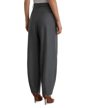 REISS Petites Aries Tab Waist Barrel Pants