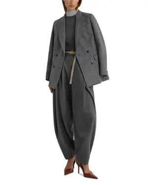 REISS Petites Aries Tab Waist Barrel Pants