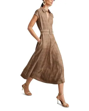REISS Sammie Belted Midi Dress