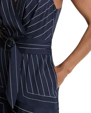 REISS Casey Striped Satin Racerback Dress