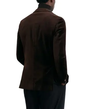 REISS Apsara Cotton Blend Peak Lapel Velvet Blazer