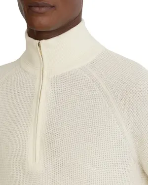 REISS Tristan Half Zip Raglan Waffle Sweater