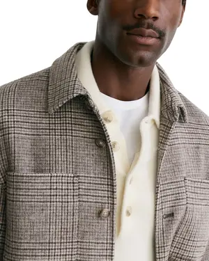 REISS Gano Prince Of Wales Check Pocket Overshirt
