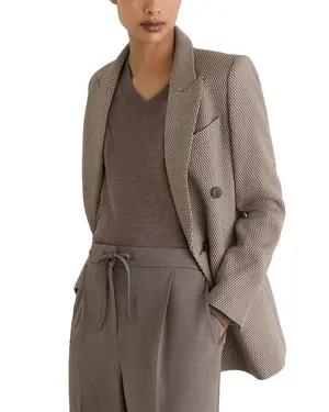 REISS Petite Elowen Drawstring Waist Wide Leg Trousers - Neutral
