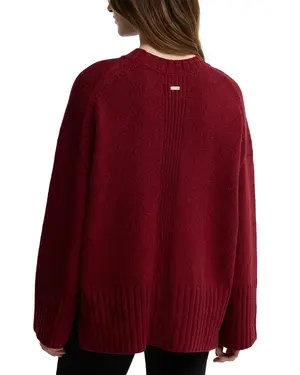 Barbour Gaia Cotton Wool Blend Crewneck Sweater - Cranberry